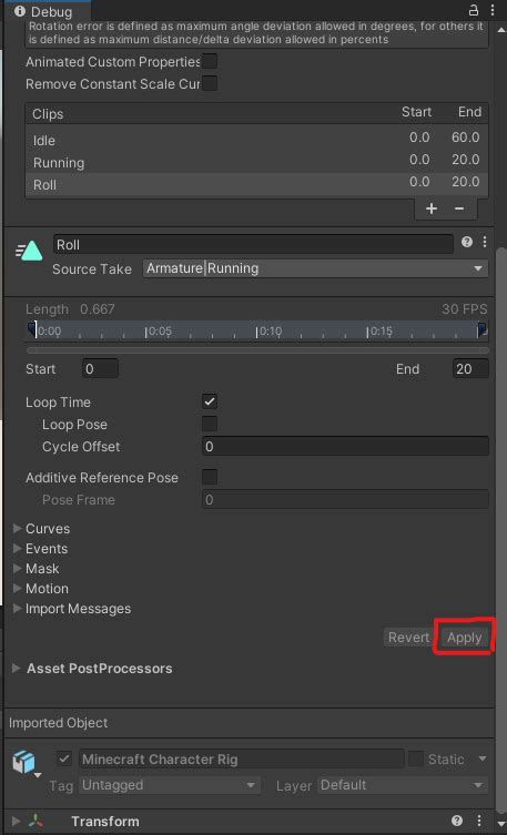 Unity3d Editor Unity Apply Button In Fbx File Is Grayed Out Even