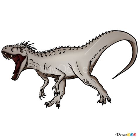 How To Draw Indominus Rex Jurassic Dinosaurs