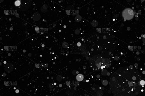 黑底白雪的散景降雪 设计元素