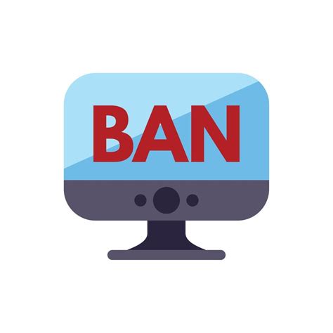 Computer Monitor Displaying Ban Message On Blue Screen 52620773 Vector Art At Vecteezy