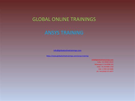 Ansys Training Ansys Online Training Global Online Trainings By