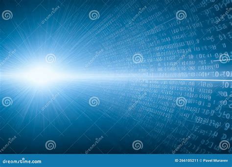 Binary Code Pattern Abstract Blue Background Futuristic Particles For