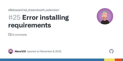 Error Installing Requirements Issue D Ahazard Sd Dreambooth Extension GitHub