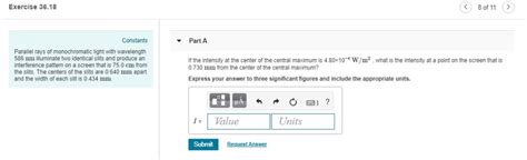 Solved 8 Of 11 Exercise 36 18 Part A Constants Parallel Rays Chegg Com