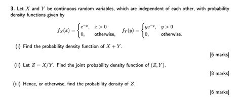solved 3 let x and y be continuous random variables which