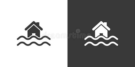 洪水 黑白背景上的孤立图标 天气矢量图插图 向量例证 插画 包括有 城市 查出 灾害 符号 抢救 198144158