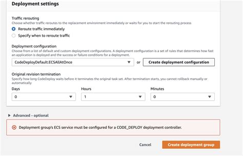 Codedeployでecsにデプロイしようとした時にdeployment Groups Ecs Service Must Be