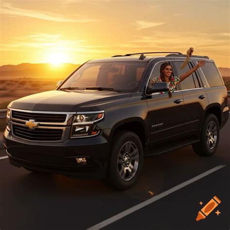 A White Lifted Chevrolet Tahoe On Black Rims On Craiyon