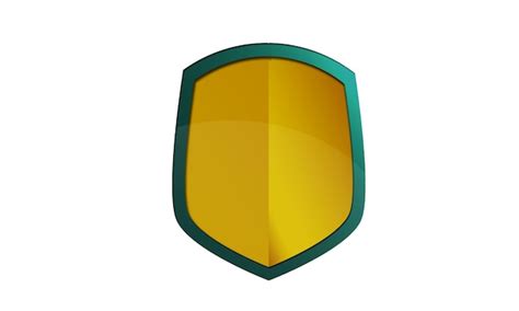 Premium Photo Yellow Metal Shield Icon Illustration Isolated