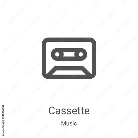 Cassette Icon Vector From Music Collection Thin Line Cassette Outline Icon Vector Illustration