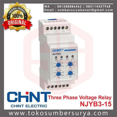Promo Three Phase Voltage Relay Njyb3 15 Njyb315 0 1 30s Chint Diskon