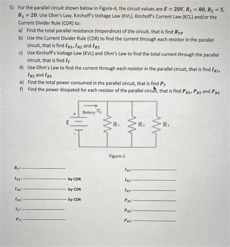 Solved For The Parallel Circuit Shown Below In Figure Chegg