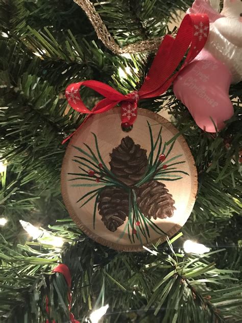 Hand Painted Wooden Ornament Wood Christmas Ornaments Wooden