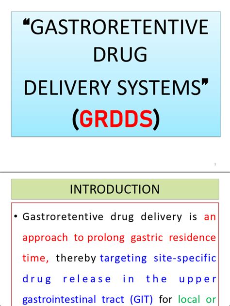 Gastroretentive Drug Delivery Systems Pdf