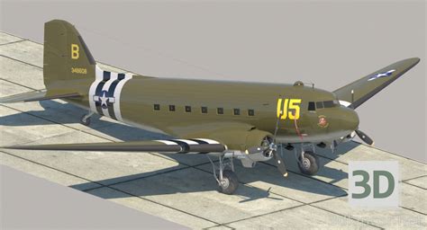 3d Model C 47 Skytrain 61370
