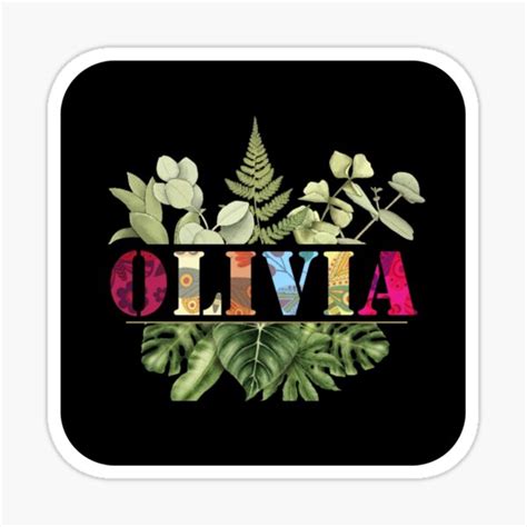 Olivia Name Sticker For Sale By Girl Names Redbubble