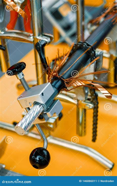 Stripping Electrical Cable From Insulation Stock Image Image Of Unit Stripping