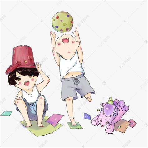 六一儿童节儿童玩耍插画素材图片免费下载 千库网