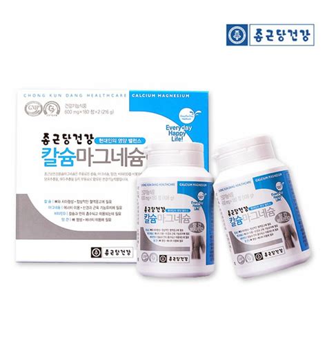 T 종근당건강 칼슘마그네슘 180정x2병 망간 비타민d 티몬