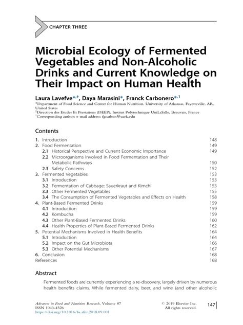 Microbial Ecology Of Fermented Rege Tables And Non Alcoholic Drinks And