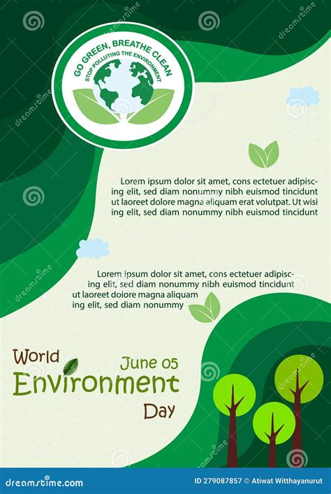 Design And Concept Poster Campaign Of World Environment Day Stock