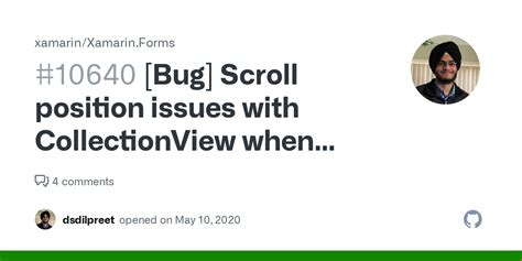 Bug Scroll Position Issues With Collectionview When Inside Refreshview Issue