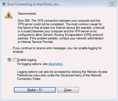 VPN Error 806 VPN Validate Server Certificate Re Enables Itself InterWorks