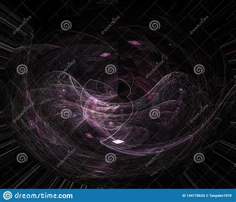 Abstract Digital Fractal Flow Fantasy Soft Vibrant Curl Imagination Decorative Template Design