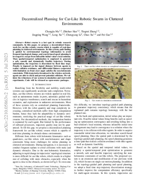 Pdf Decentralized Planning For Car Like Robotic Swarm In Unstructured