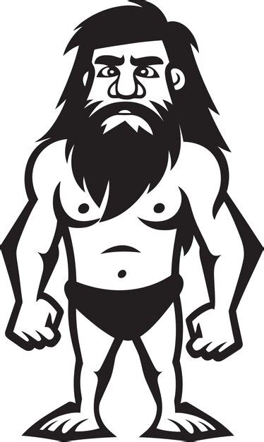 premium vector rockin randy rock solid caveman symbol flinty floyd
