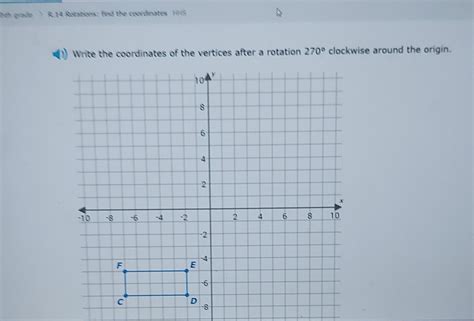 Solved 11 Write The Coordinates Of The Vertices After A
