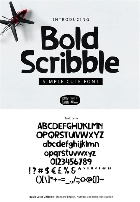 Bold Scribble Font Cute Handmade Font