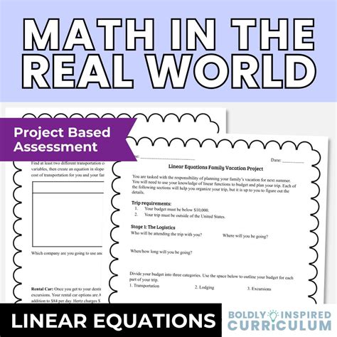 End Of Year Linear Equations Project For Algebra Writing And Graphing Equations Boldly