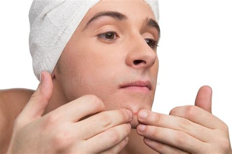 Facial Care Portrait Of Beautiful Naked Women Touching Face And Stock Image Image Of Black