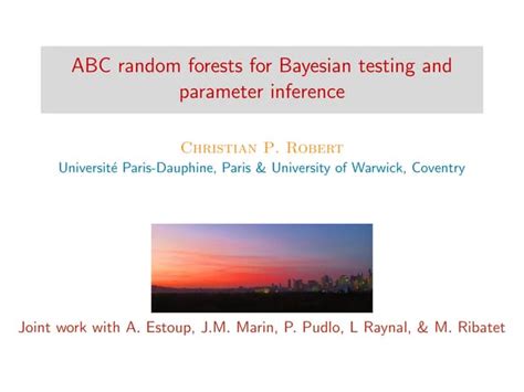 Random Forests For Abc Model Choice And Parameter Estimation Ppt