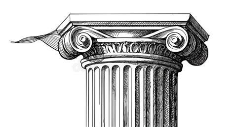 Illustration Of An Ionic Column Capital Displaying Classical Greek
