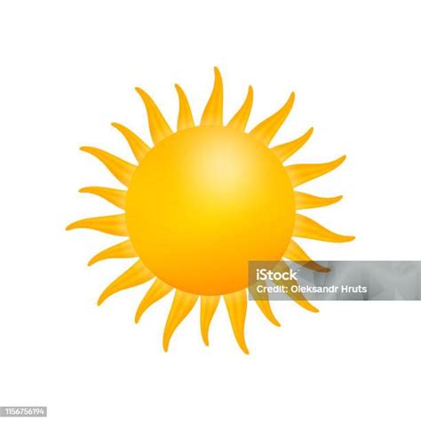 흰색 배경에 날씨 디자인에 대한 현실적인 태양 아이콘입니다 벡터 스톡 일러스트레이션입니다 10에 대한 스톡 벡터 아트 및 기타 이미지 Istock