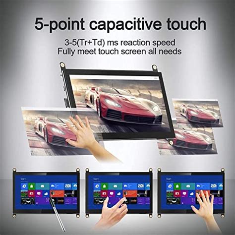 HMTECH Inch Raspberry Pi Screen Touchscreen Monitor X HDMI Portable Monitor IPS