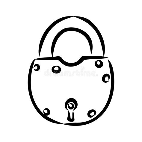 Vector Sketch Illustration Padlock Padlock Vector Illustration Stock Vector Illustration Of