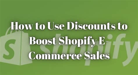 Use Discounts To Boost Shopify E Commerce Sales In 2026