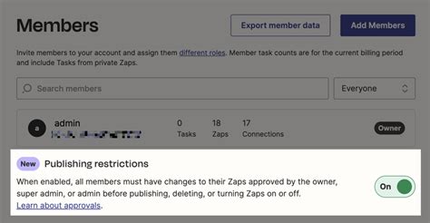 Enable Publishing Restrictions In Your Enterprise Account Zapier