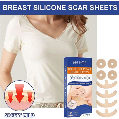 4 Pairs Breast Scar Patches Silicone Scar Patches Breast Anchor Help