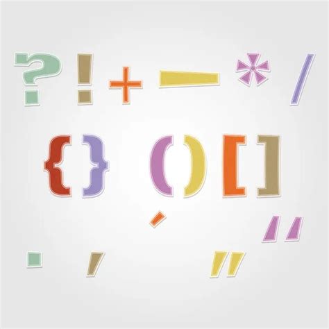 Set Of Colored Punctuation Marks And Signs Free Stock Vector Graphic Image