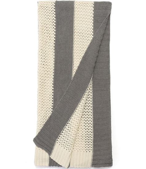 Amity Home Hatteras Natural Knitted Throw Blanket Dillards
