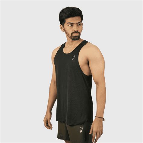 Mens Black Muscle Stringer Bamn Athleisure