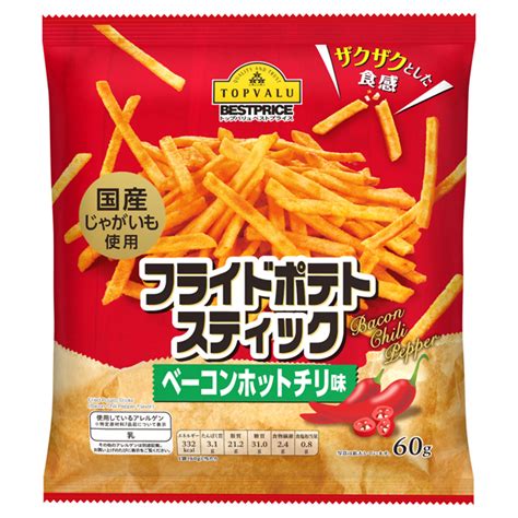 フライドポテトスティック ベーコンホットチリ味 イオンのプライベートブランド Topvaluトップバリュ イオンのプライベート