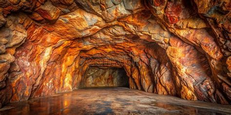 Hard Heavy Rust Copper Granite Stone Surface Of Cave For Interior Wallpaper Ai Created Content