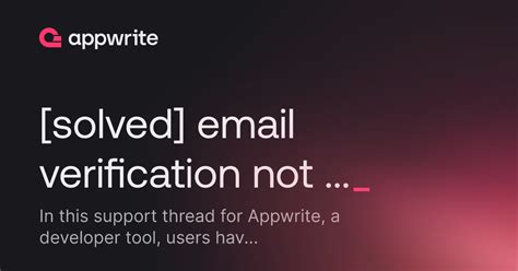 [solved] email verification not send to new user threads appwrite