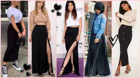 Cómo Llevar Una Falda Larga Negra Moda Retro