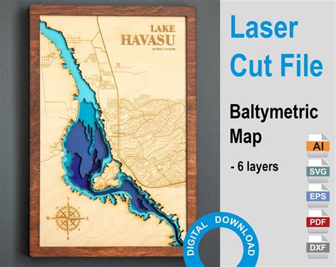 Digital File Havasu Lake Dxf Ai Svg Wood Multilayer Laser Cut Design